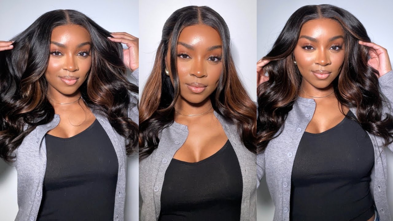ONLY $204.99😍Pull & Go Drawstring Wig Install (Highlighted Brown ...