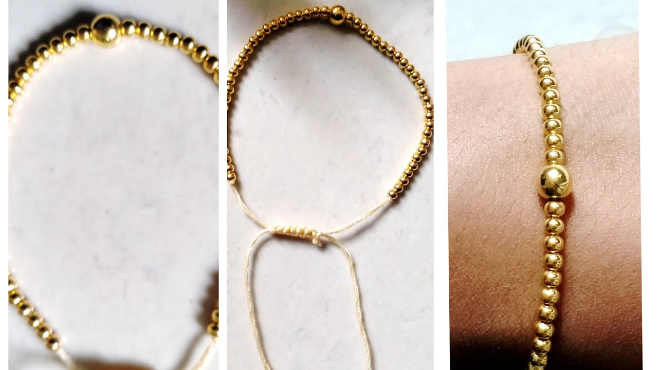 Bracelet| Bracelet Making With Gold Beads| Easy Bracelet Making Idea ...