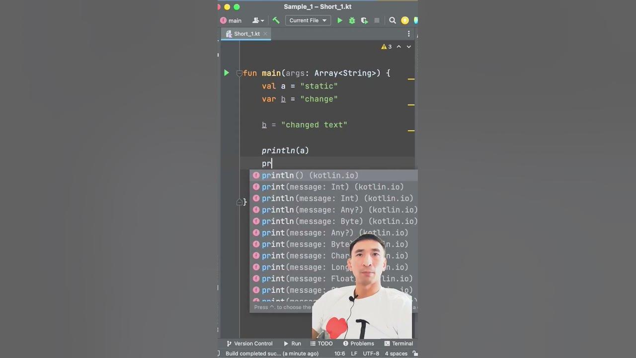 Kotlin Shorts 1 Variables Youtube