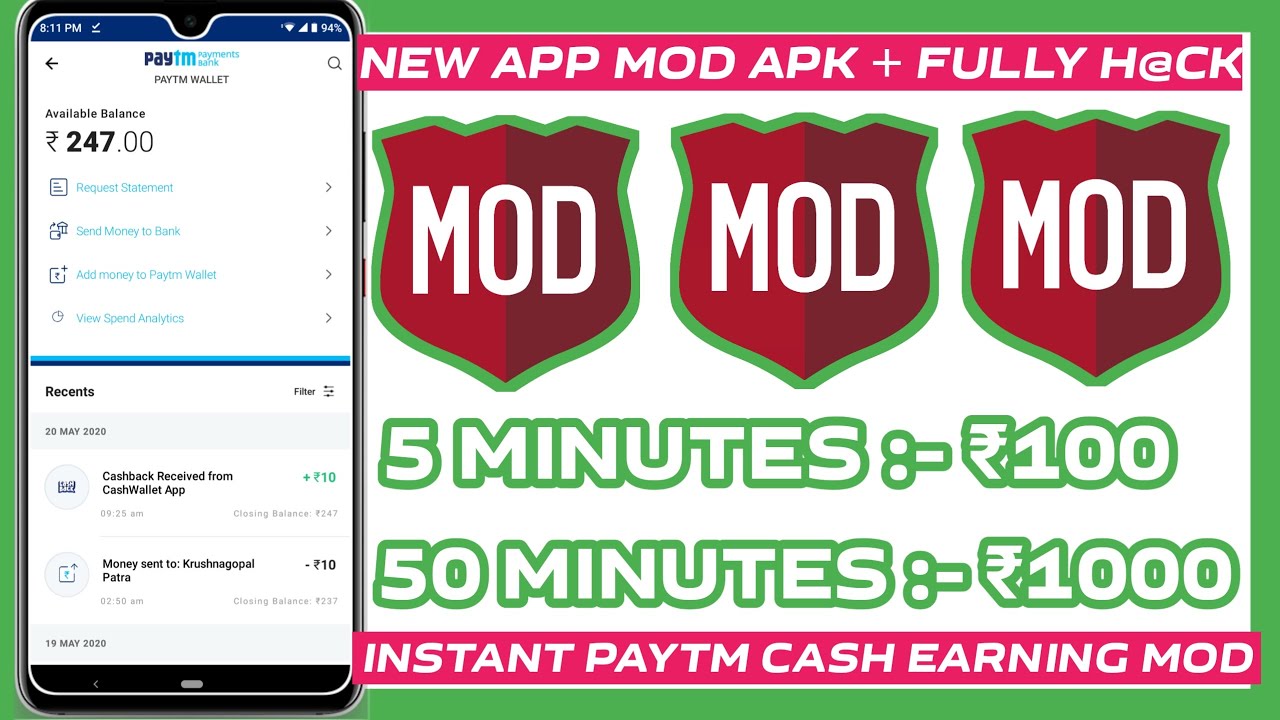 new earning mod apk | instant paytm cash giving apps | Technical Friend ...