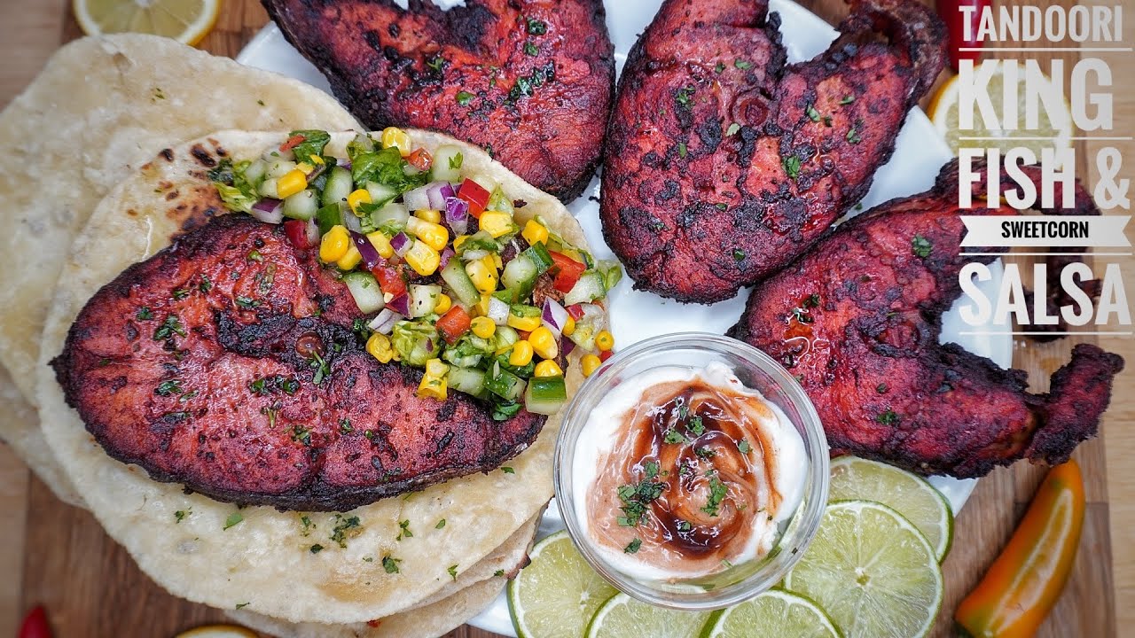 TANDOORI KING FISH AND SWEETCORN SALSA - YouTube