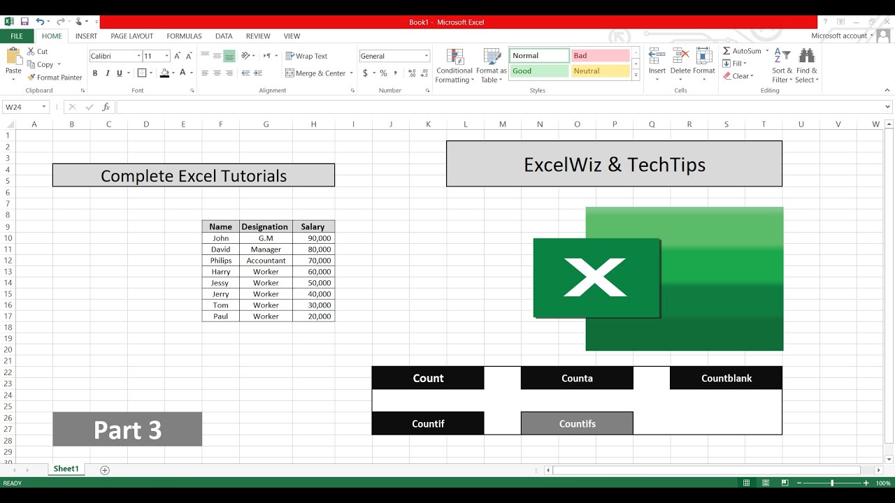 Master Excel Counting Functions: COUNT, COUNTA, COUNTBLANK, COUNTIF & COUNTIFS Explained! - YouTube