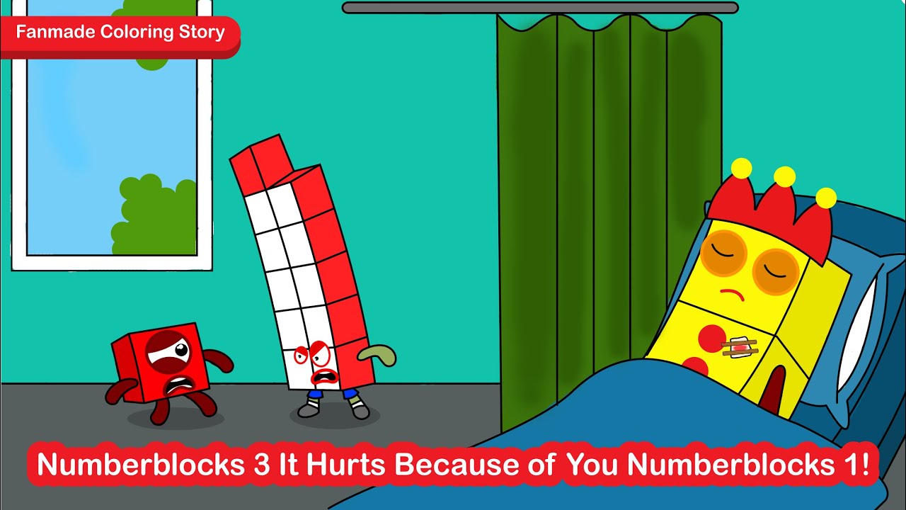 Numberblocks 3 It Hurts Because of You Numberblocks 1! | Numberblocks ...