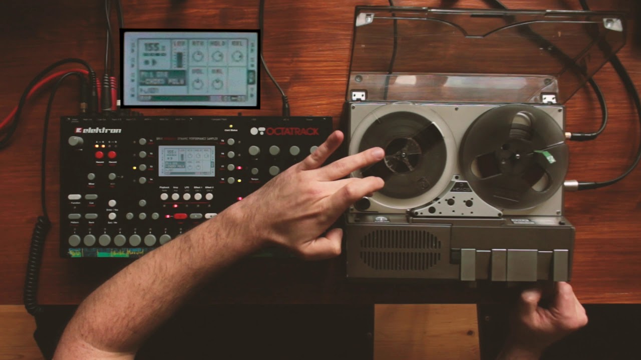 DIY tape echo with an Octatrack and a reel-to-reel (no mod) - YouTube