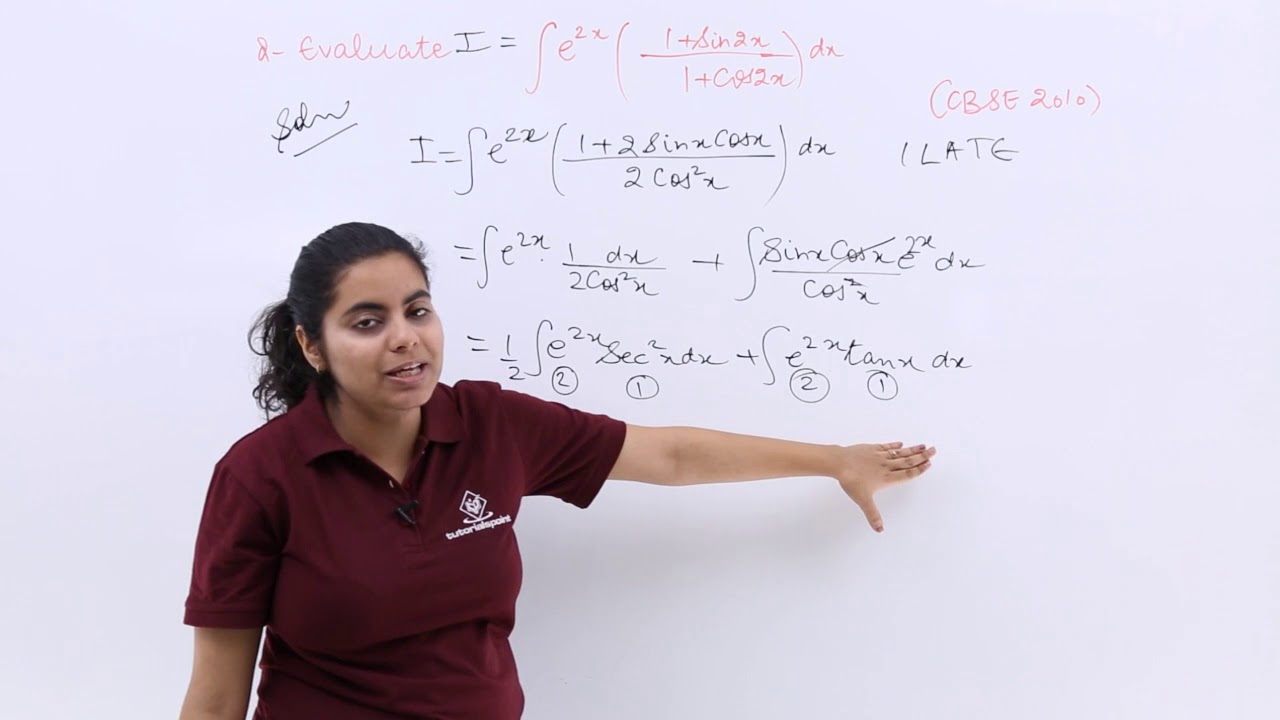 Class 12th Integral Of E 2x 1 Sin 2x 1 Cos 2x Dx Integrals