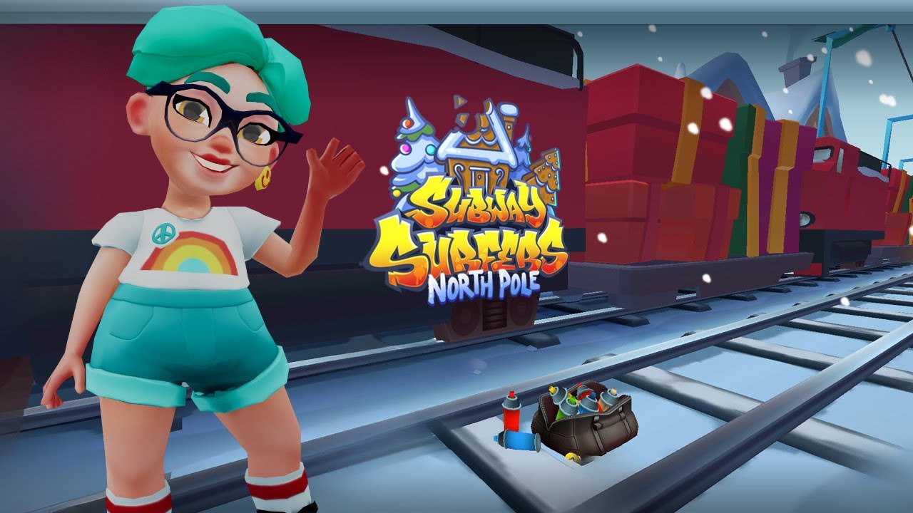 Subway Surfers North Pole : Playing with Rain New York Outfit - YouTube