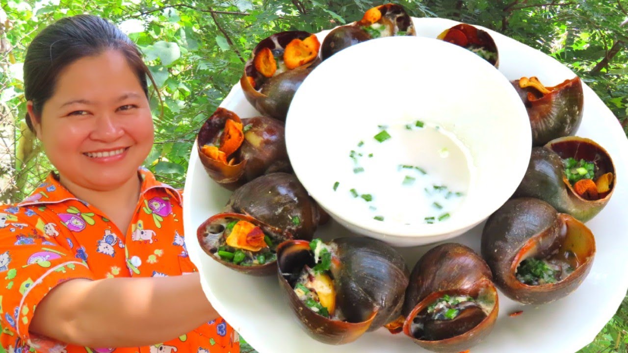 Yummy Cooking Grilled Snail with Coconut Milk Recipe / Deo Countryside ...
