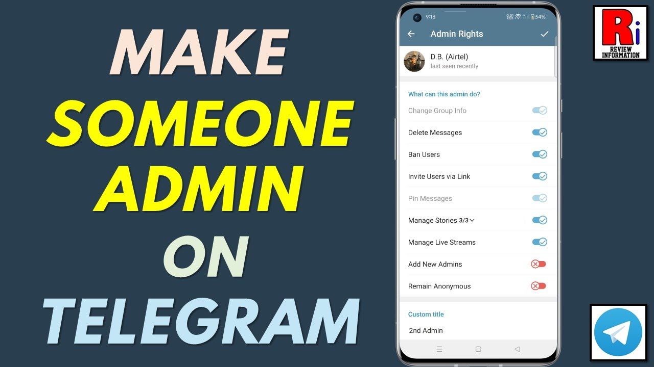 How to Make Someone an Admin in a Telegram Group Chat - YouTube