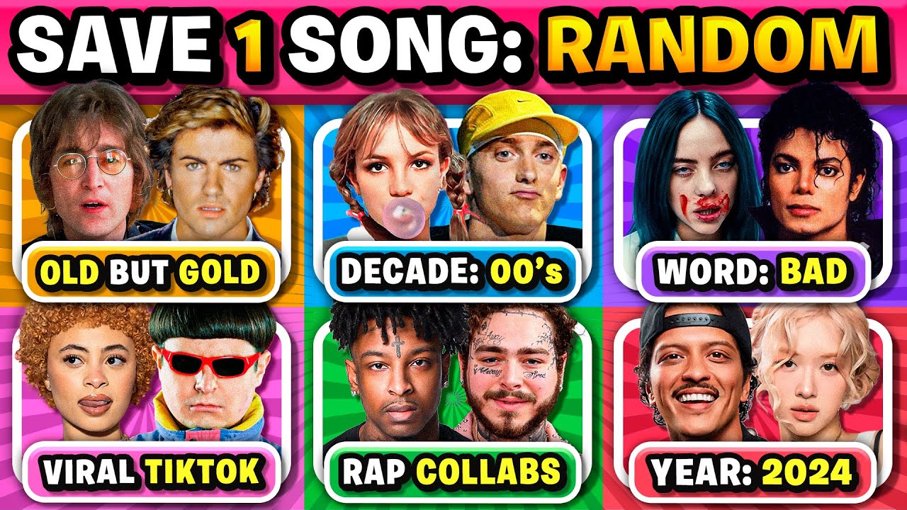 Save one Song: RANDOM Rules Edition (6 Songs Challenge) | Music Quiz ...