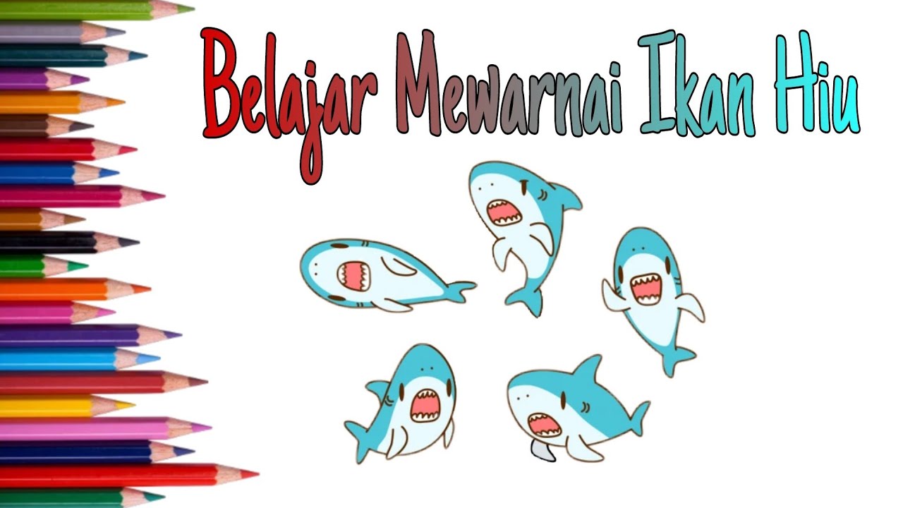 BELAJAR MEWARNAI IKAN HIU, a shark coloring - YouTube