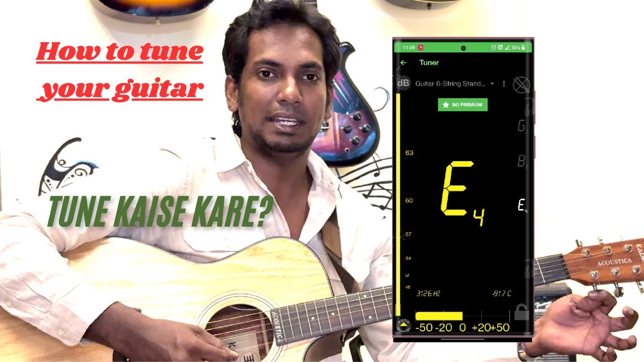 How to Tune Your Guitar Using a Smartphone App | DA Tuner Full Tutorial ...
