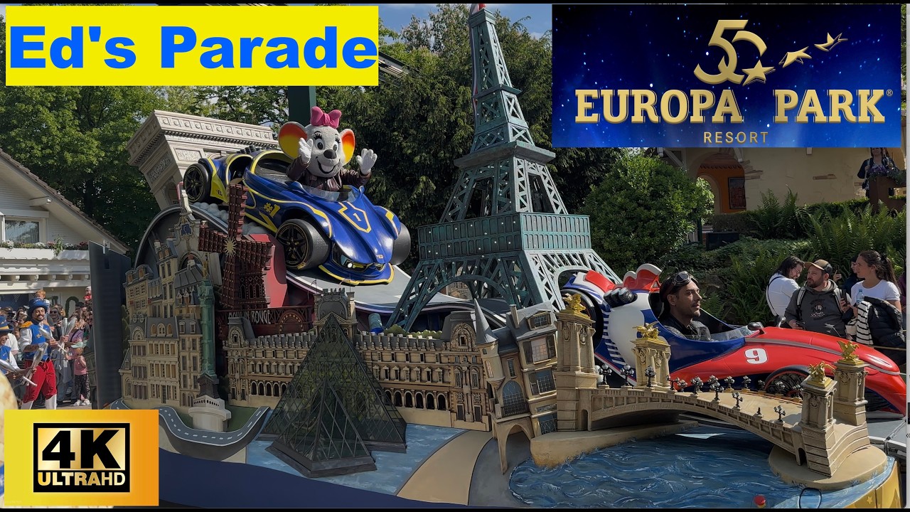 Ed's Parade and show in 4K - Europa Park Parade 50th Anniversary - YouTube