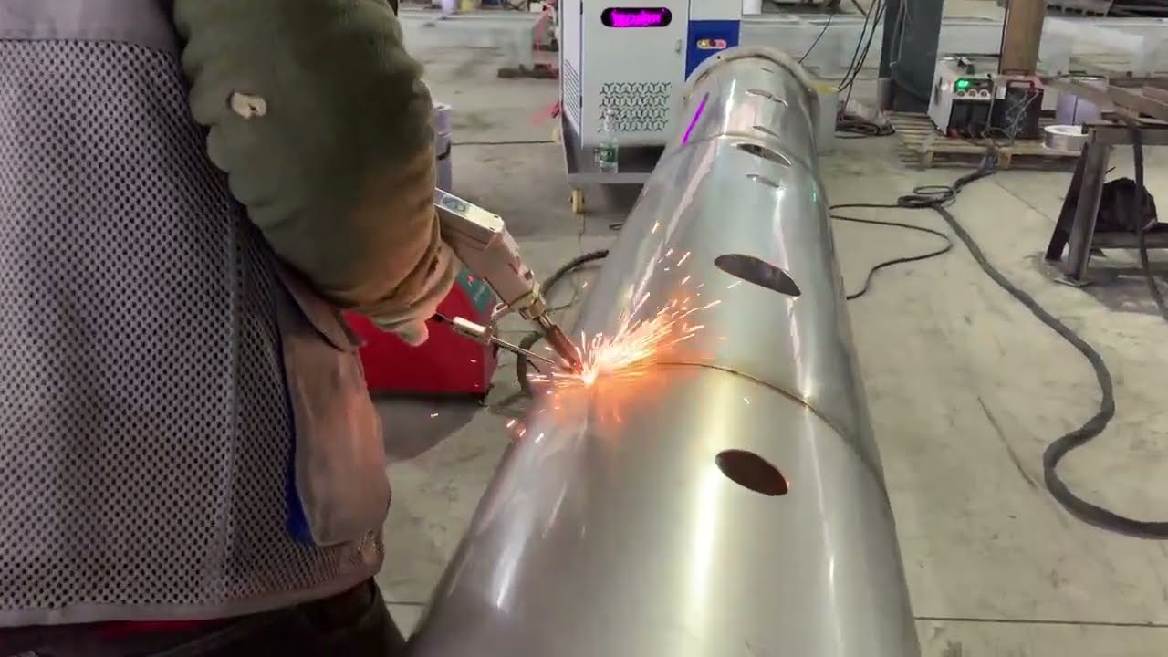 Steel Drain Pipe Welding by Our 3000W Handheld Laser Welding Machine ...