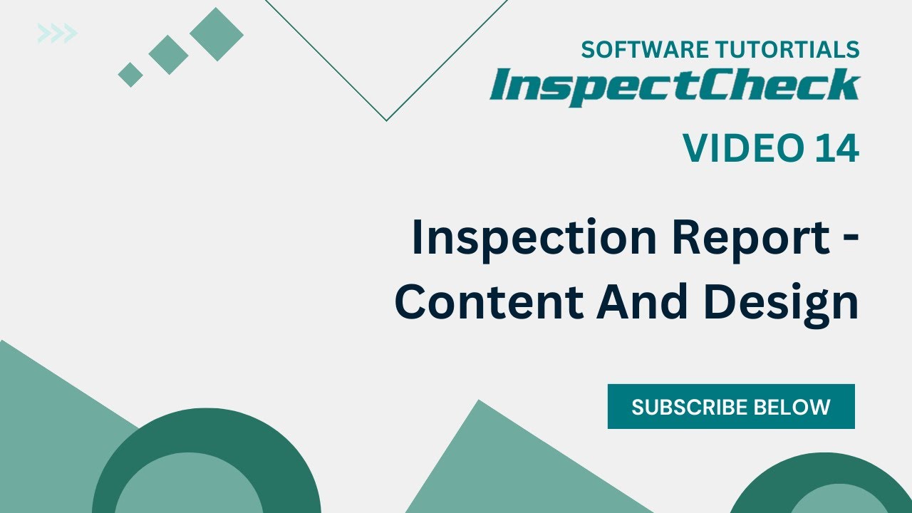 Tutorial 14: Inspection Report - Content and Design - YouTube