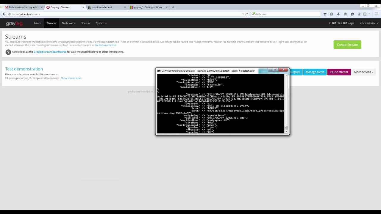 Démonstration Logstash + Graylog - YouTube