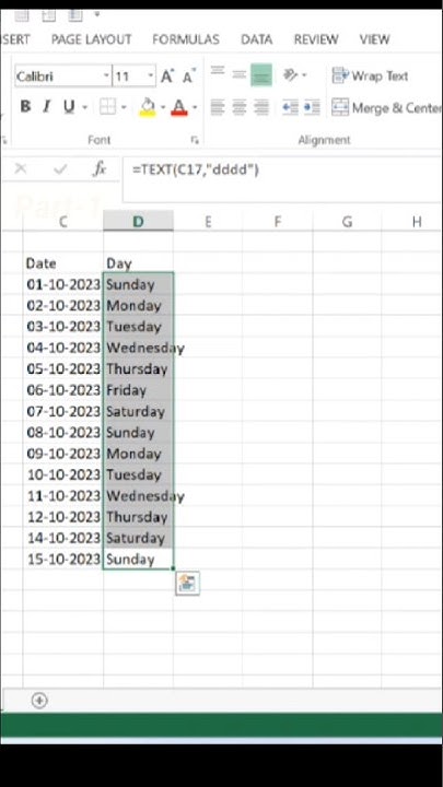 Text Formula for Date/Day/Month |Excel Trick | Excel Tips| Part-1 - YouTube