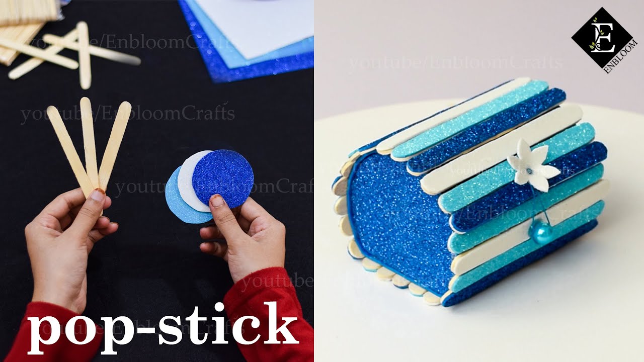 DIY storage gift box | DIY Jewellery Box made from Popsicle Sticks ...