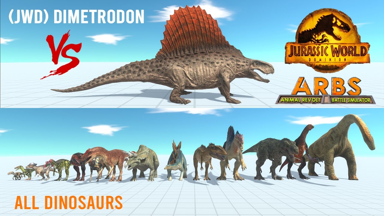 (JWD) Dimetrodon VS ALL DINOSAURS - Animal Revolt Battle Simulator New ...