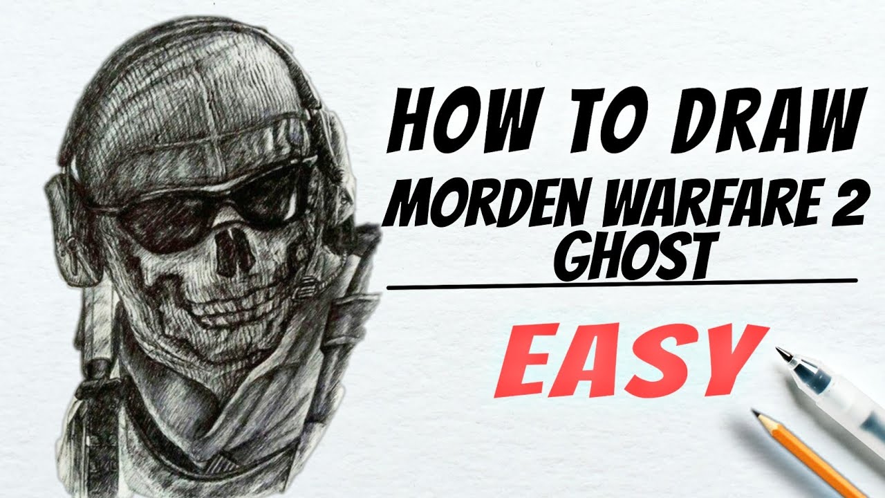 Drawing Ghost form Modern Warfare 2 (easy) - YouTube