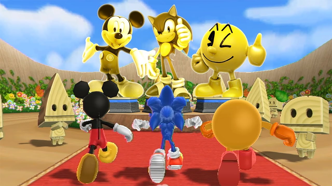 Mario Party 9 Minigames - Sonic Vs Mario Vs Pac Man Vs Mickey Mouse ...