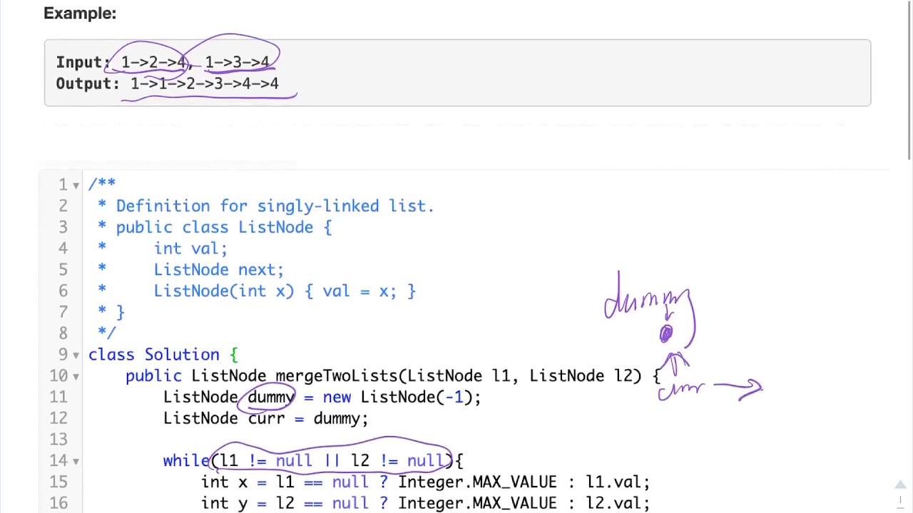 LeetCode 21 Merge Two Sorted Lists YouTube leetcode-21-merge-two-sorted-lists-youtube