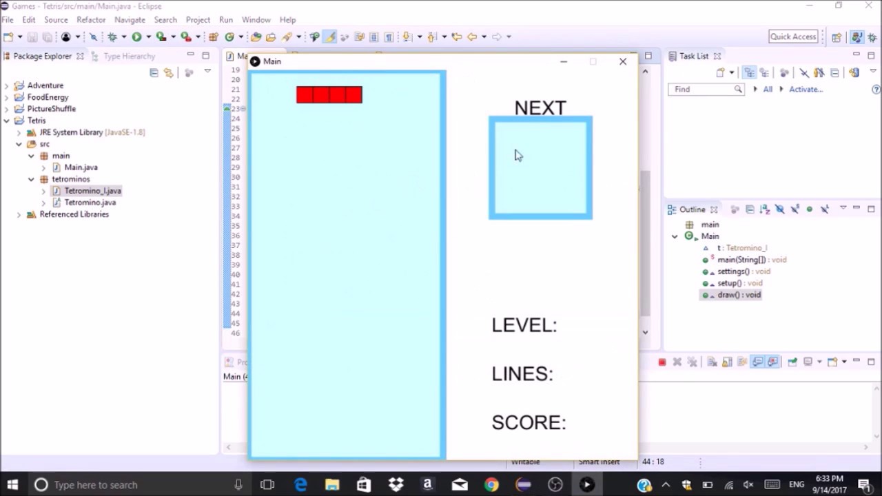 [Game Prototyping Video] Tetris in Java (Part 2 - Drawing Tetrominos ...