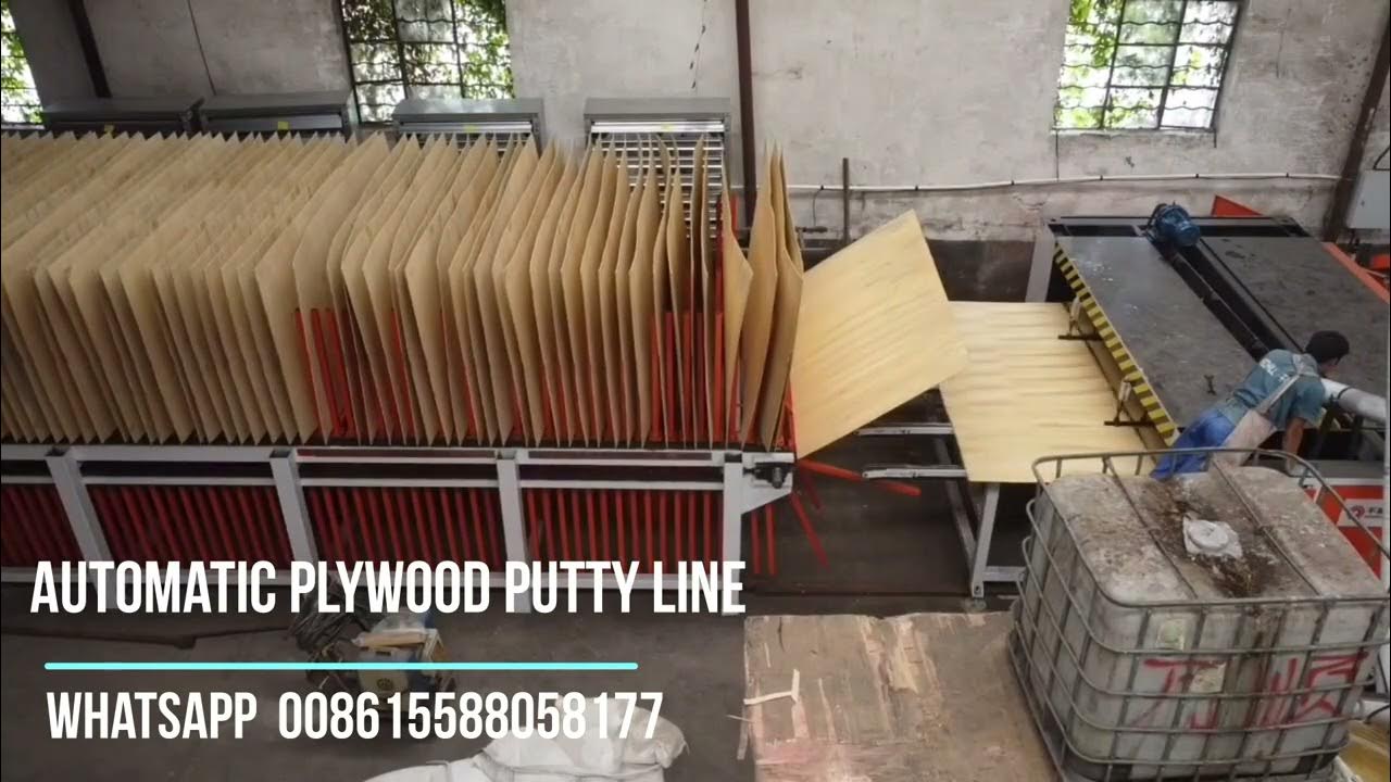 Plywood machine Automatic putty machine - YouTube