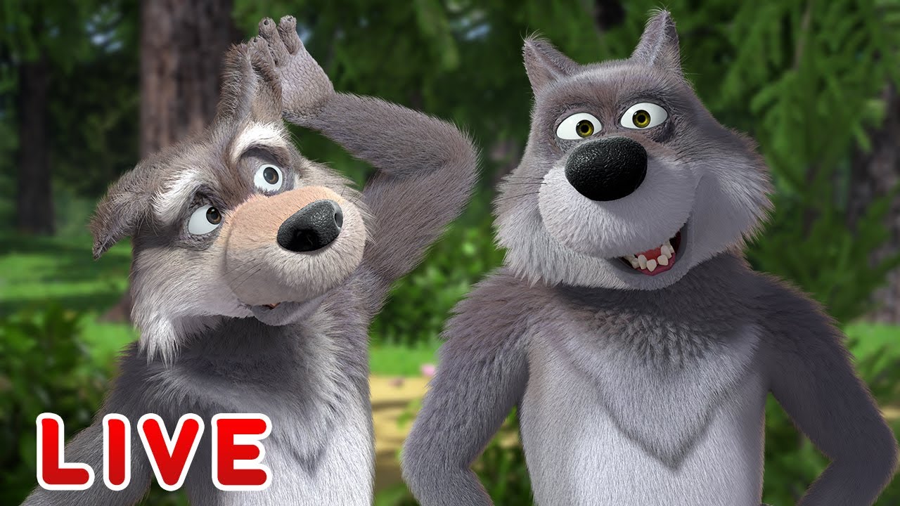 🔴 LIVE! Mascha und der Bär 🐺 Wie ruft der Wolf? 🐺 Zeichentrickfilme für Kinder - YouTube