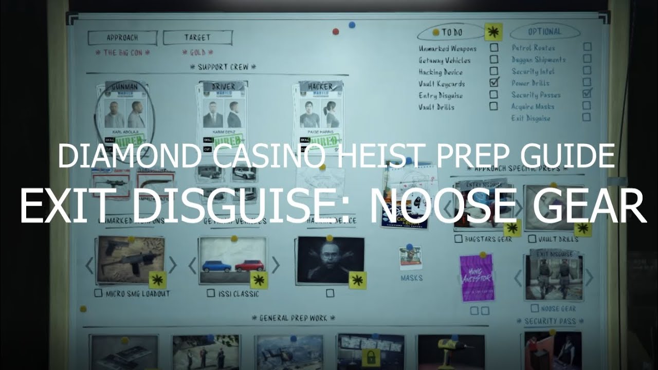 DIAMOND CASINO HEIST PREP GUIDE: EXIT DISGUISE|NOOSE GEAR - YouTube