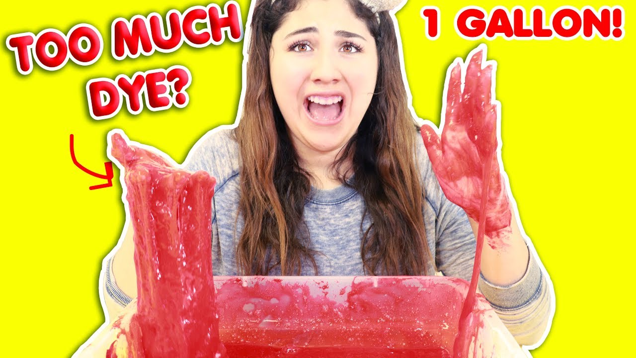 HOW MUCH CAN SLIME HOLD? 1 GALLON FOOD DYE! Slimeatory #339 - YouTube