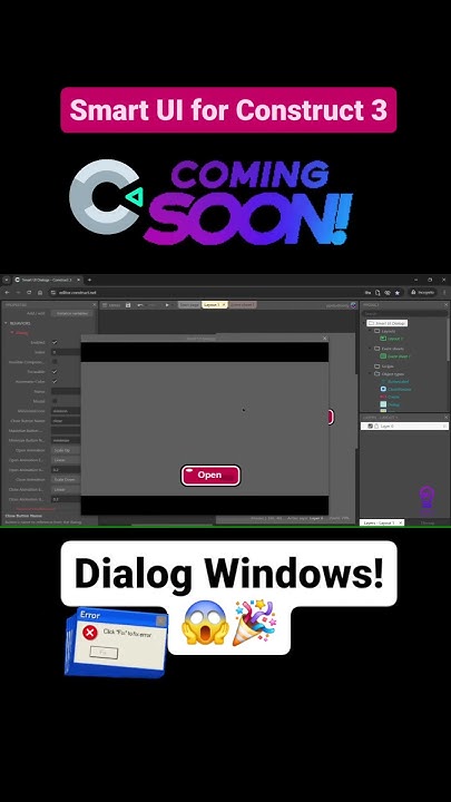 Smart Ui Dialog Component For Construct 3 Addons In Development Follow For More Youtube