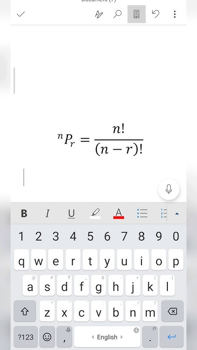 How to write permutation nPr in ms word by phone #permutation #combination #factorial #msword # ...
