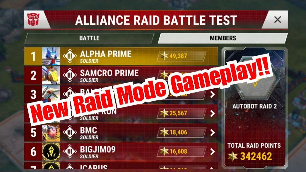 NEW RAID / GAME MODE testing 2 OF 4. TRANSFORMERS EARTH WARS (TFEW ...