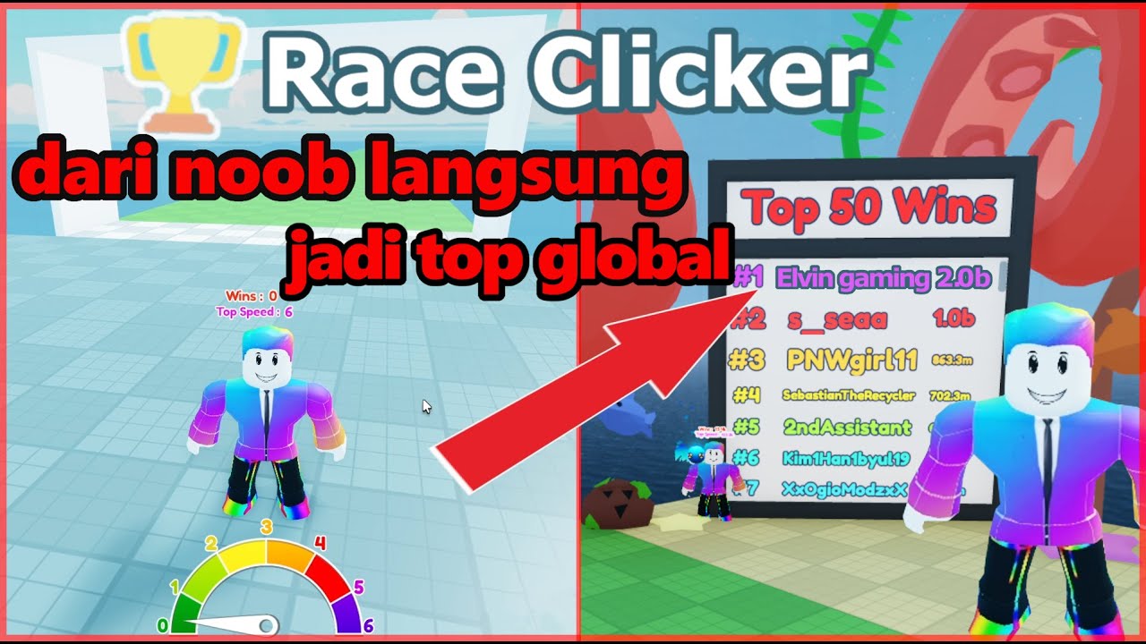 race clicker aku mulai dari noob tapi langsung bisa jadi top global ...