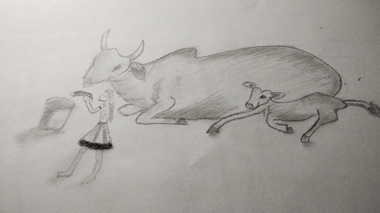 Cow Drowing #viral #video - YouTube