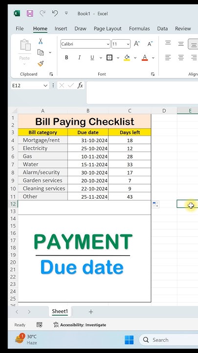 Calculate Due Date in excel || Date calculation Formula in excel #shortsvideo #excel # ...