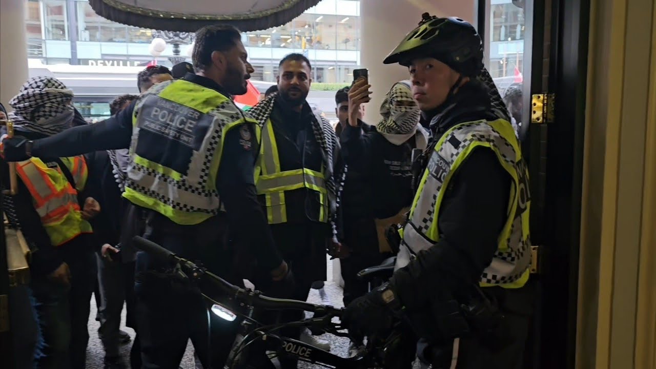 Downtown Vancouver protest, cops try to barricade public SkyTrain ...
