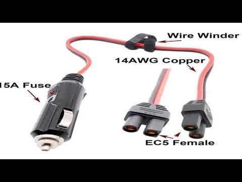 12V 24V Car Cigarette Lighter Plug to EC5 Female for Emergency Battery Booster Portable Ch - YouTube