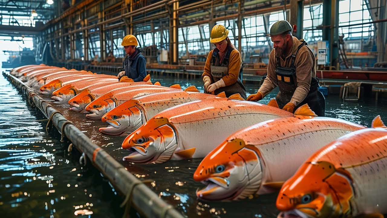 American fishermen catch hundreds of tons of fish this way - processing ...