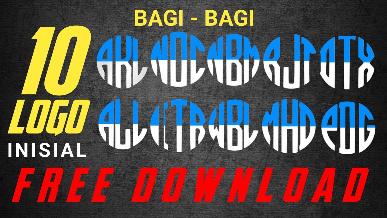 Bagi bagi logo monogram inisial 3 huruf | free logo | pixellab - YouTube