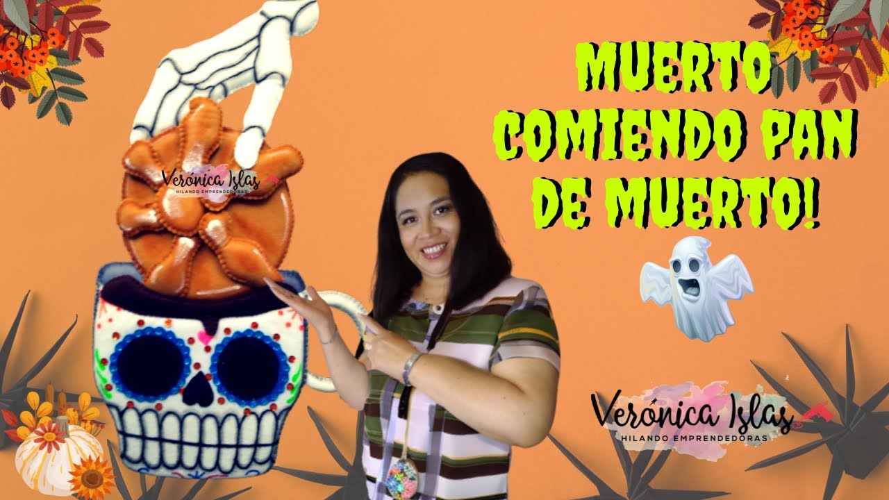 Como hacer Decoración para día de muertos de fieltro | muerto comiendo ...