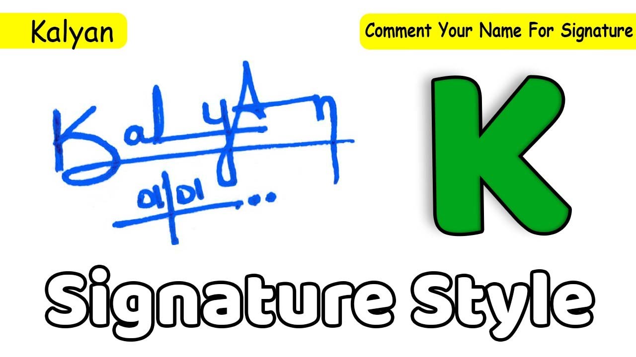 ️ Kalyan Name Signature Style Request Done - YouTube