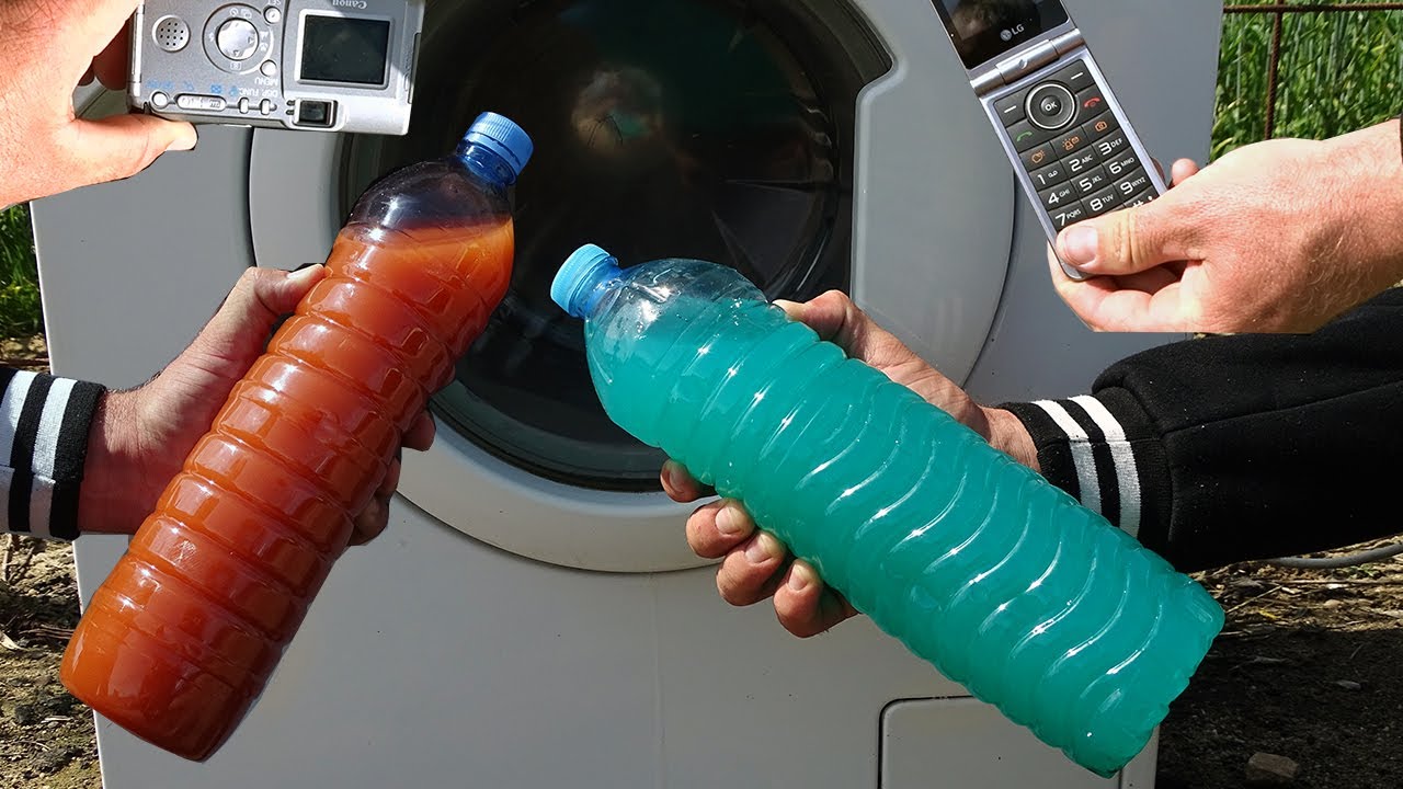 Experiment: Washing Machine vs Phone inside. FIRECRACKERS - YouTube