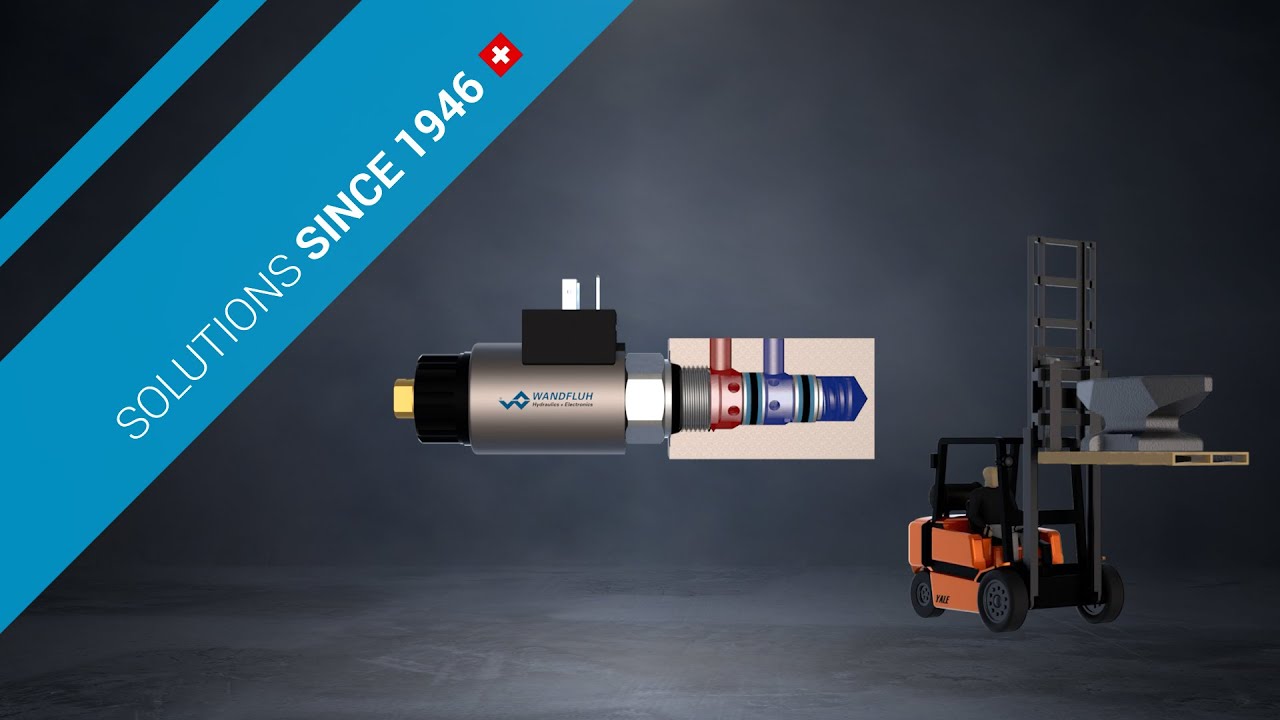 Sensitive lifting and lowering with all-in-one valves - YouTube