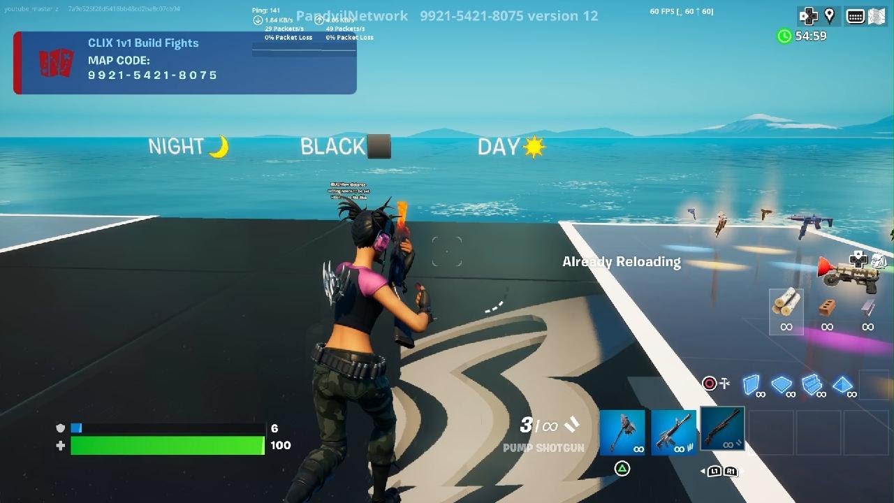 Playing the clix fight map that he created on fornite - YouTube