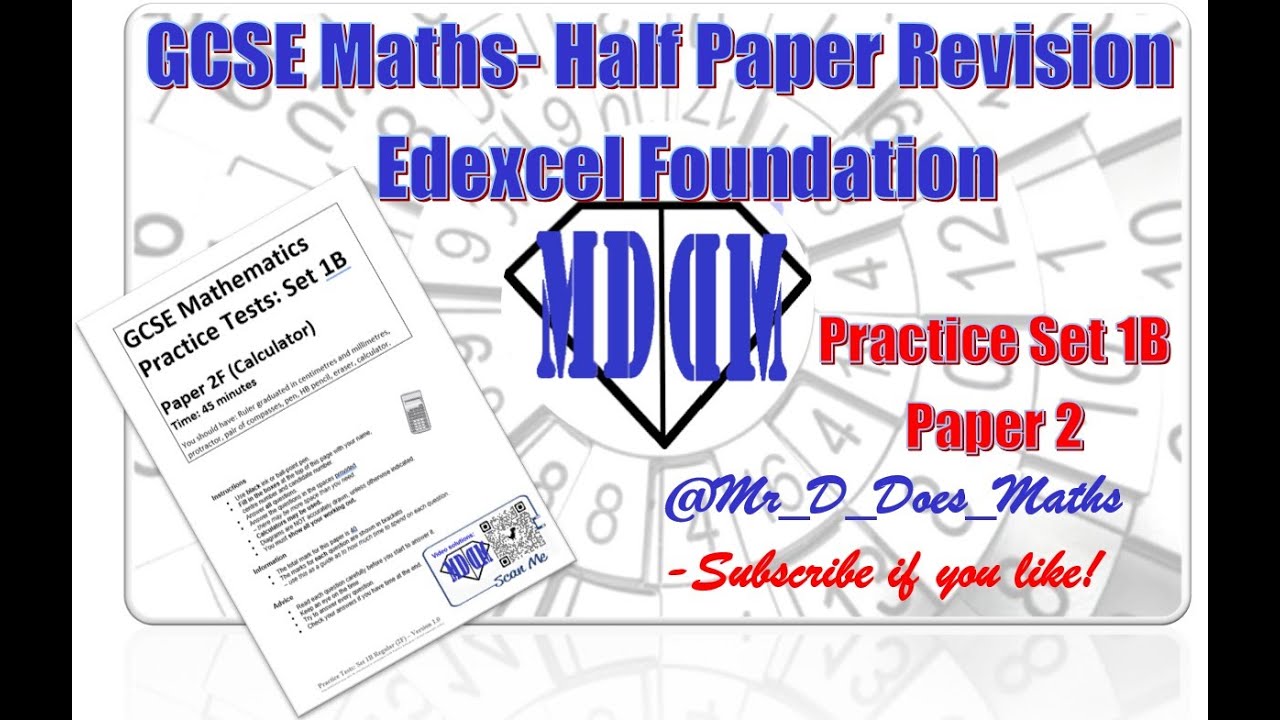 Edexcel GCSE Maths Practice test set 1b short form – Foundation paper ...