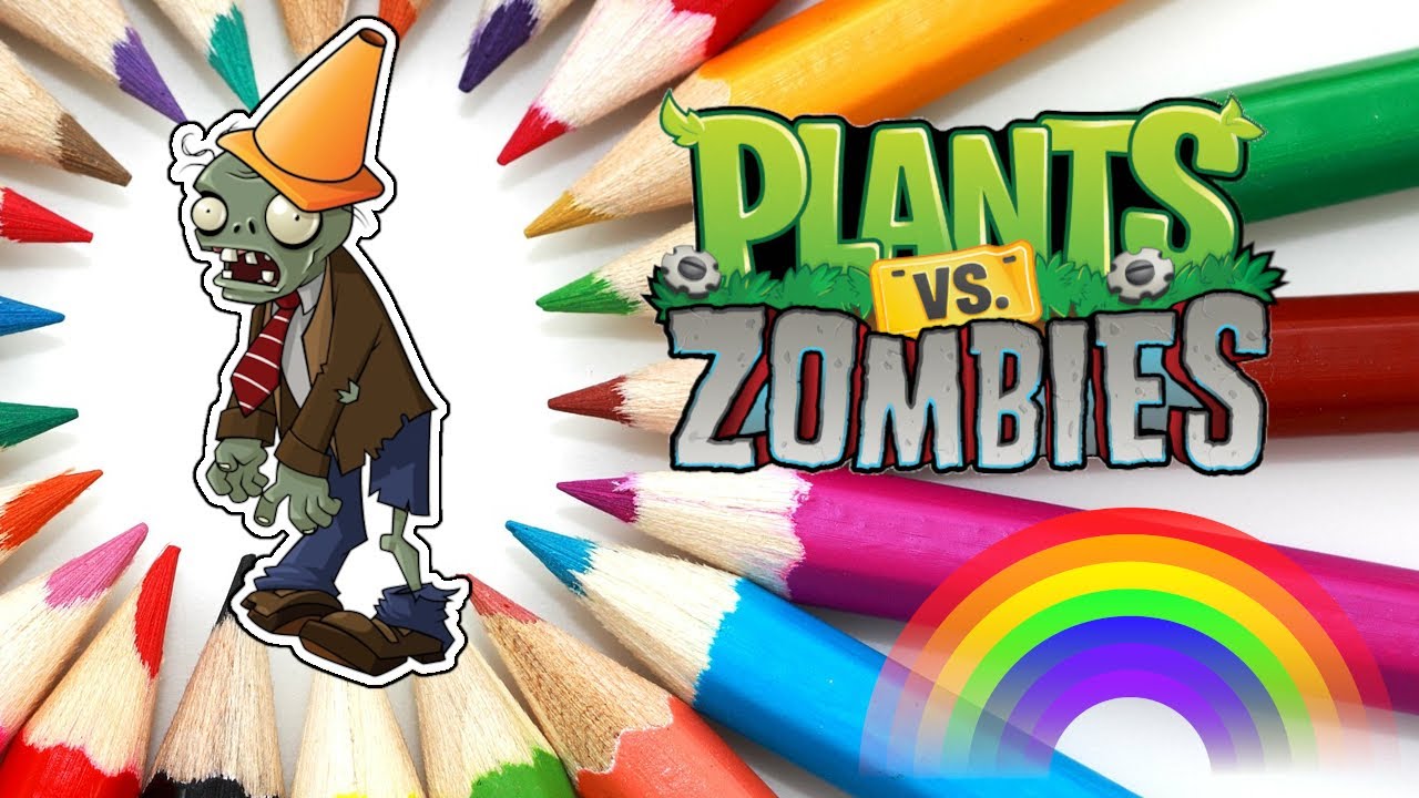 Dibujo Plantas Vs Zombies I Zombie cabeza de cono - YouTube