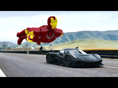 100000 HP Koenigsegg Jesko Black Devil vs Iron Man Mark 46 at Special ...
