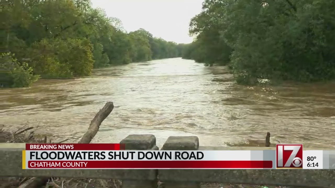 15/501 closed at Deep River bridge due to high waters - YouTube