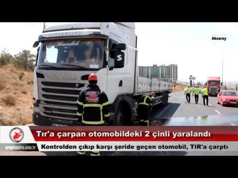Tır'a çarpan otomobildeki 2 çinli yaralandı